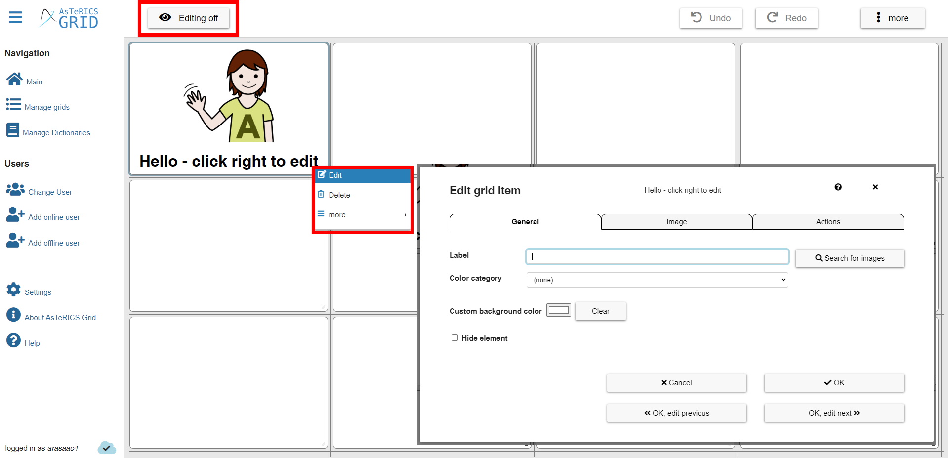 AsTeRICS Grid Dynamic Communicator – 2 – Welcome and Registration ...