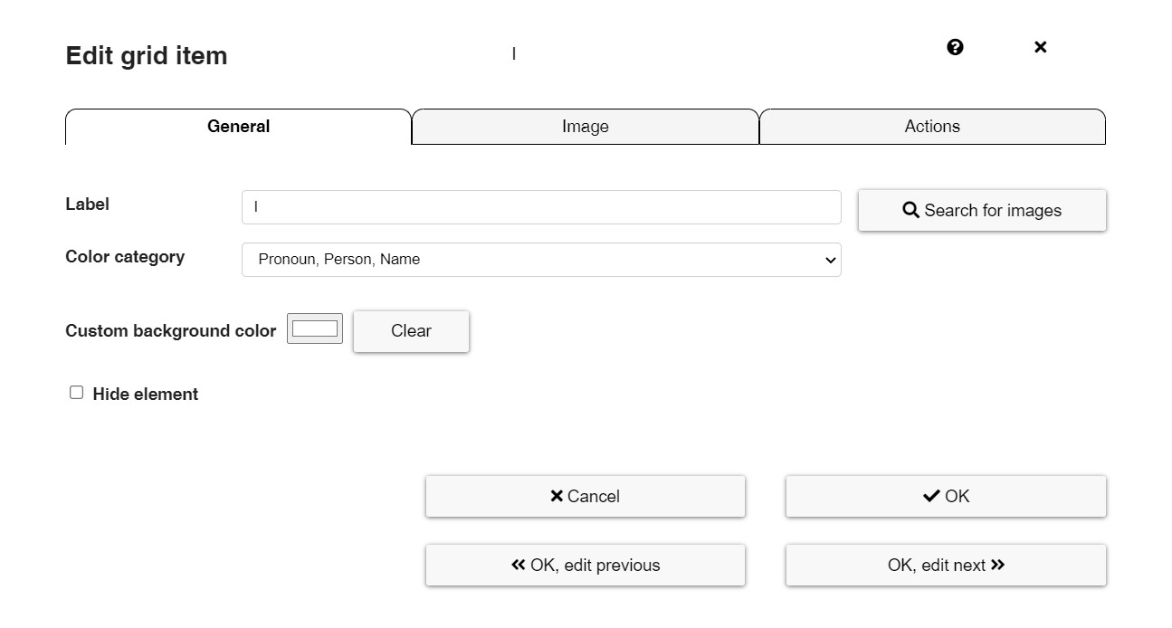 AsTeRICS Grid Communicator – 6 – Edit cell label (text) – Aula abierta ...