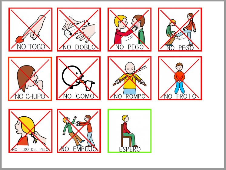 Normas básicas en pictogramas