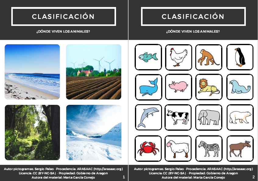 Fichas y actividades sobre los animales - Pictofacile