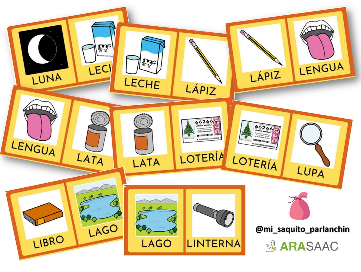 Conciencia fonológica - Dominó y memory del fonema /l/ en posición inicial.