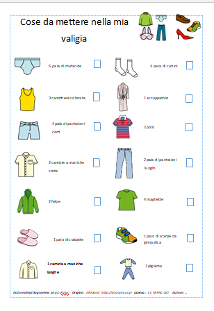 Cose da mettere in valigia