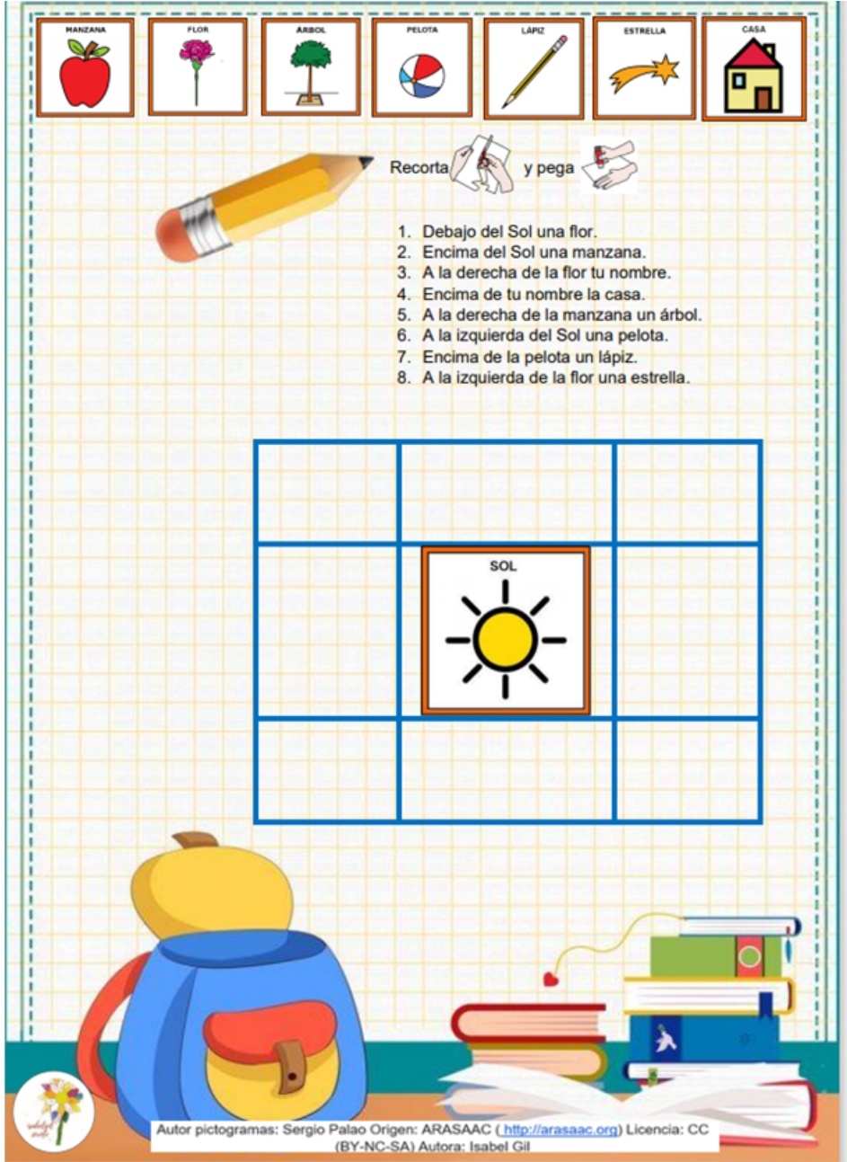 Conceptos espaciales: arriba-abajo; izquierda-derecha