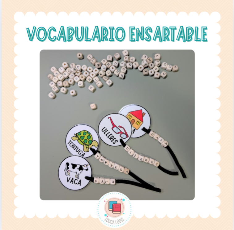 Material TEACCH: Vocabulario ensartable - Pictofacile