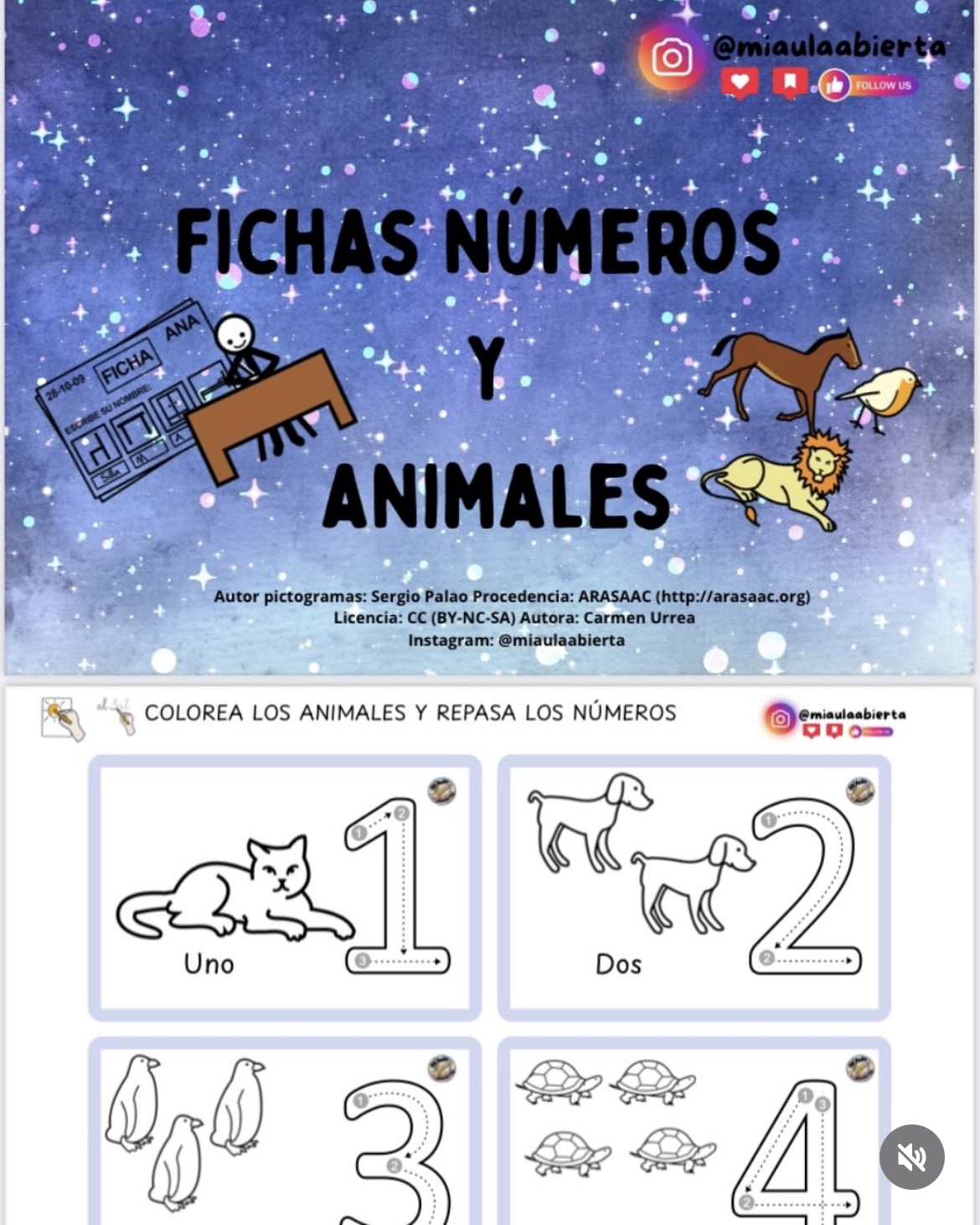 Fichas ejercicios: Trazo y Conteo-Aprende del 1 al 10 con Animales ...