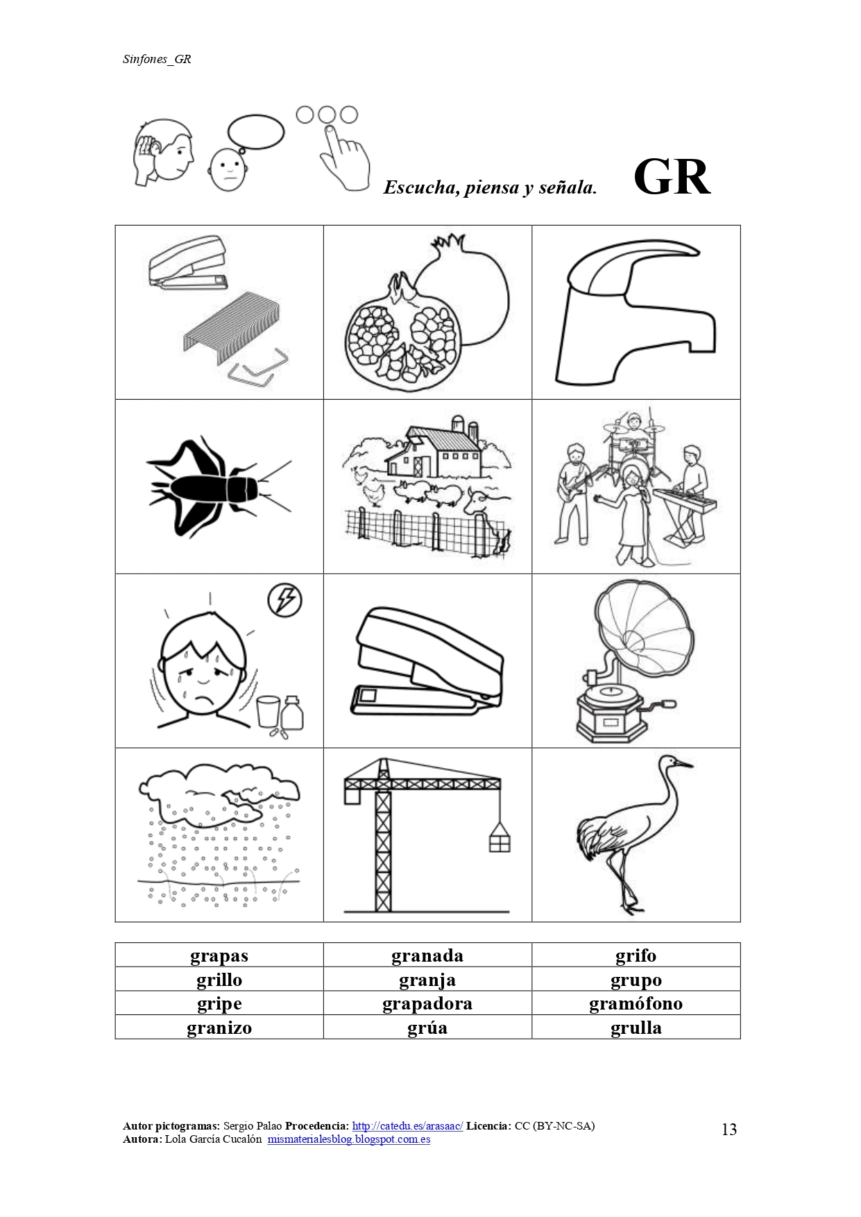 Conciencia fonológica y lectoescritura - Discriminación de los sinfones ...